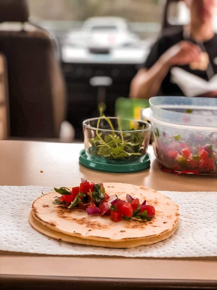 Mexican Camping Food Ideas: Homemade Pico de Gallo & Quesadillas